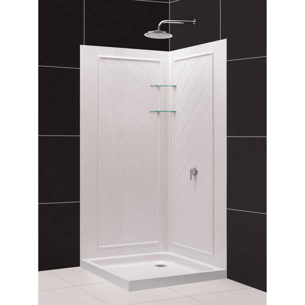 DreamLine Flex 32" x 74.75" Square Pivot Shower Enclosure with Base Included & Reviews | Wayfair